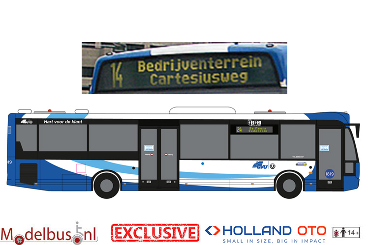 HollandOto GVU 1822 VDL Ambassador lijn 14 | Modelbus.nl