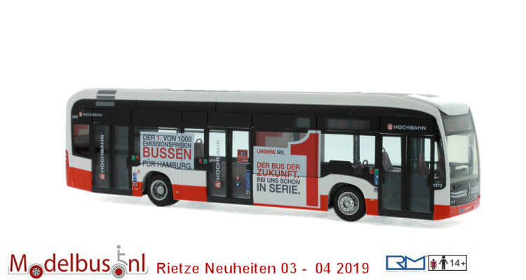 Rietze 75503 Mercedes-Benz eCitaro Hamburger Hochbahn | Modelbus.nl